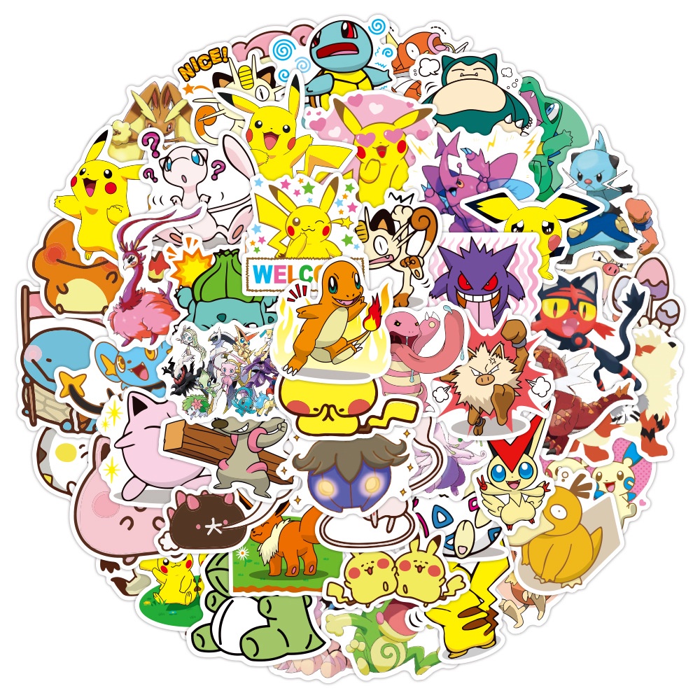 50pcs/kit Anime stickers Adesivos De 50pcs/kit Pokemon Adesivo | Shopee ...