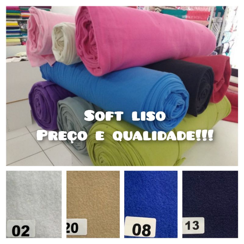 Tecido malha polar soft liso - 1mt x 1.60mt - 100% poliéster - 225g/m² ...