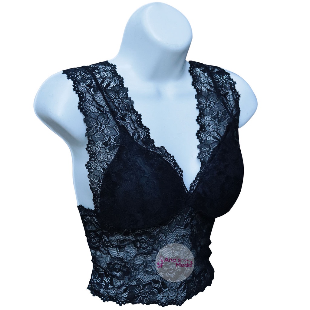 Cropped Top Renda Regata Feminino Alça Grossa Com Bojo | Shopee Brasil