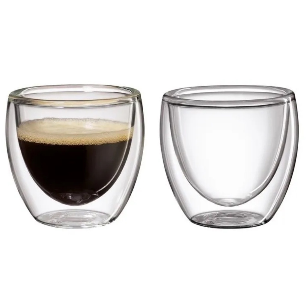 Kit 2 Copo Vidro Café Escritório Reunião Nespresso Dolce Gusto 80ml ...