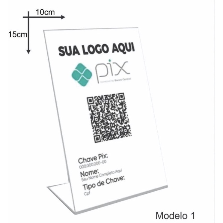 DISPLAY PIX 15x10 QR CODE MESA | Shopee Brasil