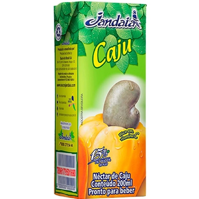 Suco Sabor Caju Sem Conservadores Jandaia 200ml - Kit 12 Unidades ...