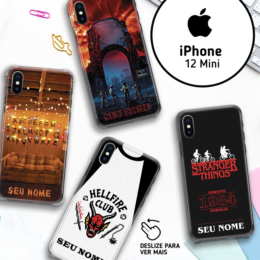 Capa Capinha - iPhone 12 Mini - Stranger Things Personalizada com nome ...