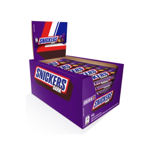 Caixa de Chocolate Snickers Dark Com 20un de 42g Cada | Shopee Brasil