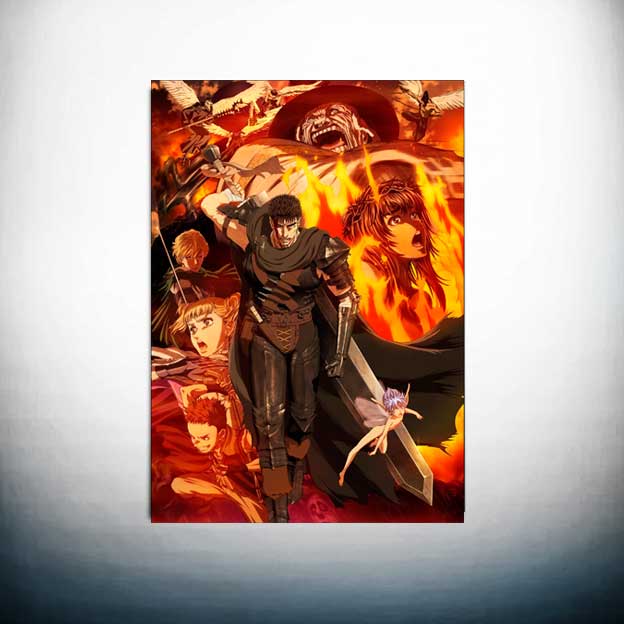Poster Adesivo Anime Berserk Guts Fire | Shopee Brasil