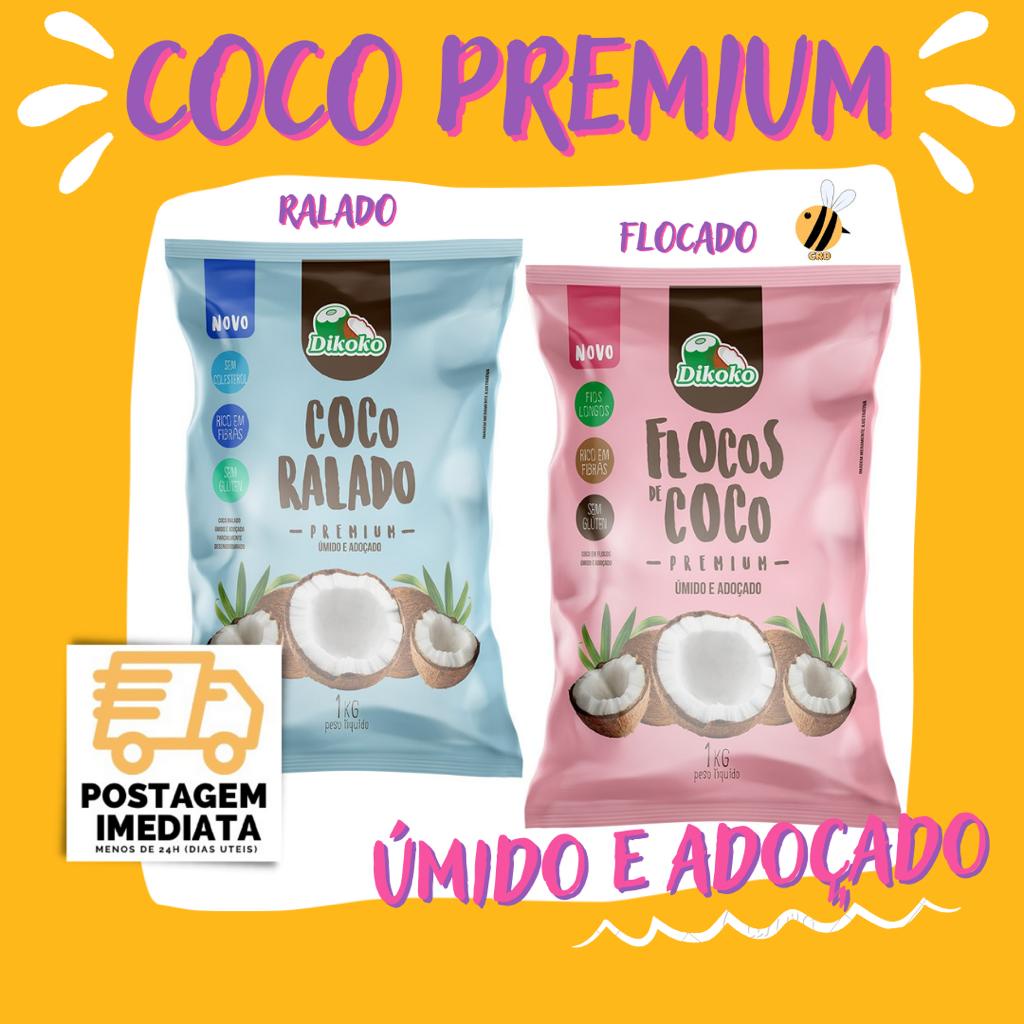 Coco Úmido e Adoçado Ralado ou em Flocos - 1kg de Coco Ralado ou Coco ...