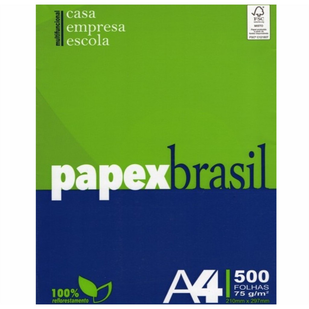 Papel Sulfite Papex A4 500 Folhas Brancas, Escritório-escola | Shopee ...