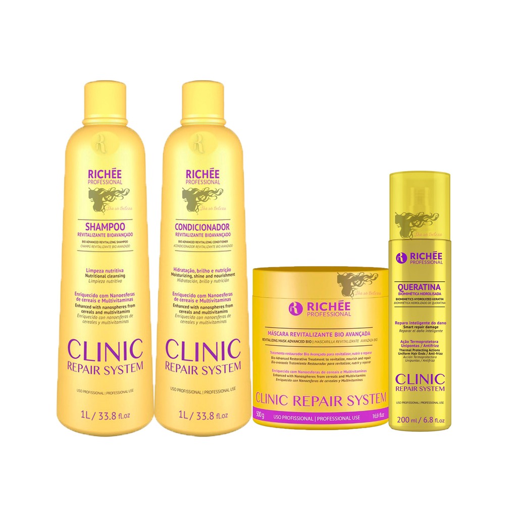 Kit Richée Professional Clinic Repair System - 4 Produtos | Shopee Brasil