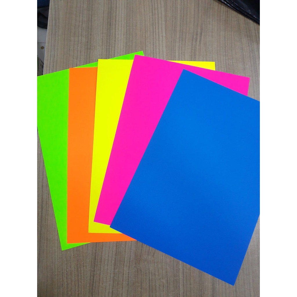 20 folhas Papel Neon A4 180g | Shopee Brasil