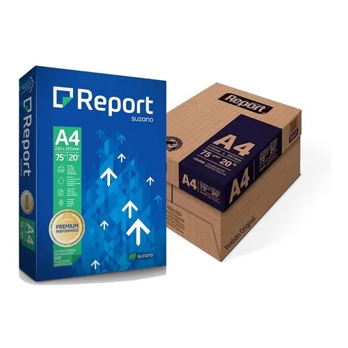 Resma de Papel A4 Super Branco Report Especial Branco 500 Folhas Pacote ...