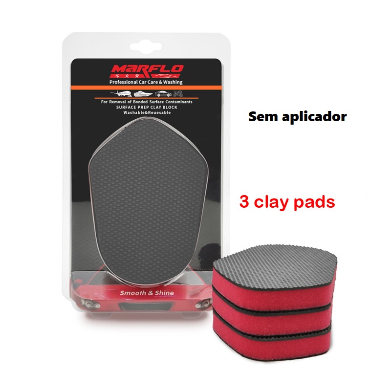 Refil Kit 3 Pads - Easy Clay Bar Mouse Marflo Descontaminante de ...