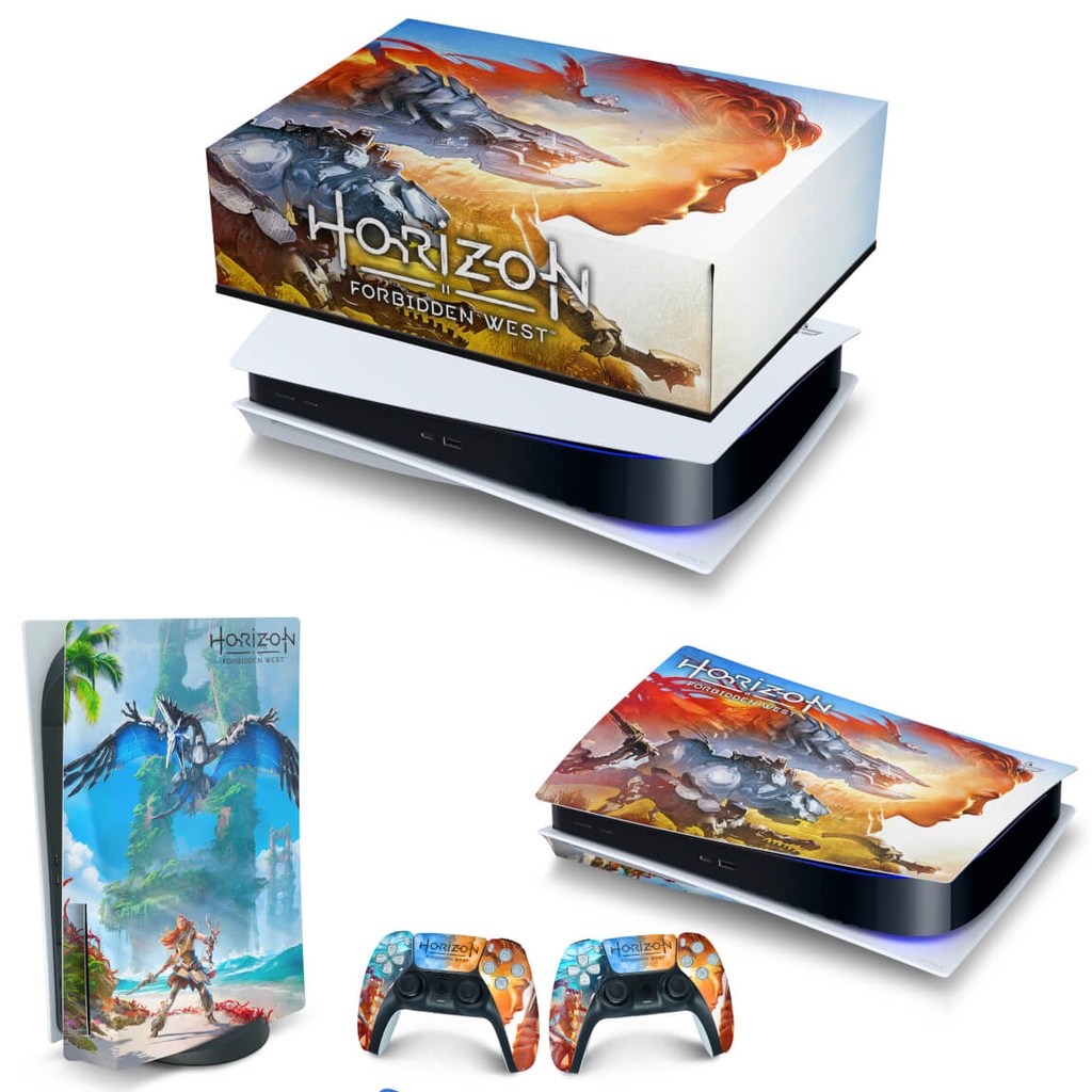 Capa Anti Poeira e Skin PS5 Horizontal - Horizon Forbidden West ...