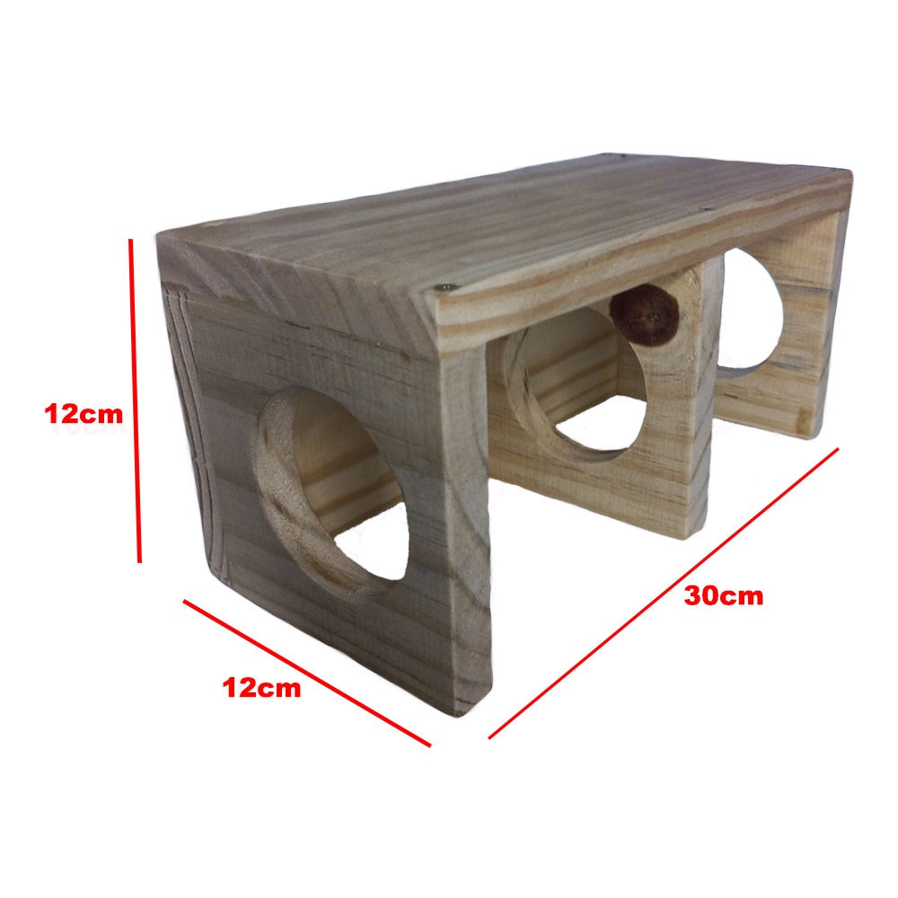 casinha toca túnel subterrâneo de madeira pinus para hamster, topolino ...