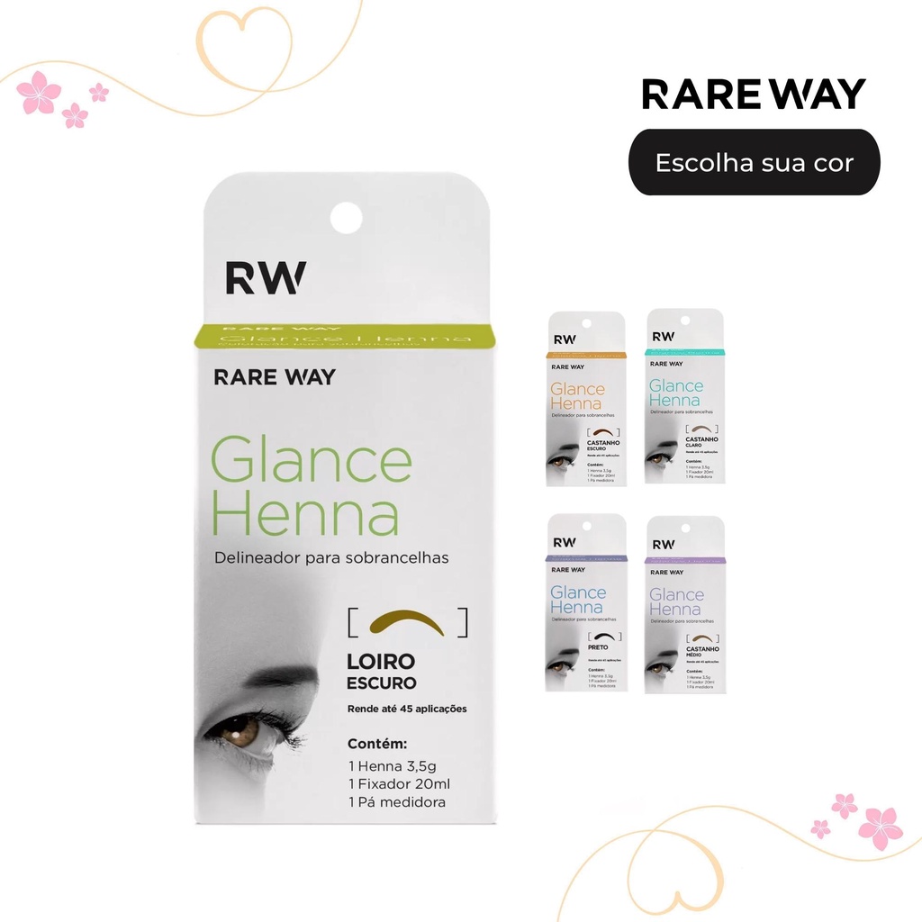 Kit Henna Glance P/ Sobrancelha Rare Way Profissional | Shopee Brasil