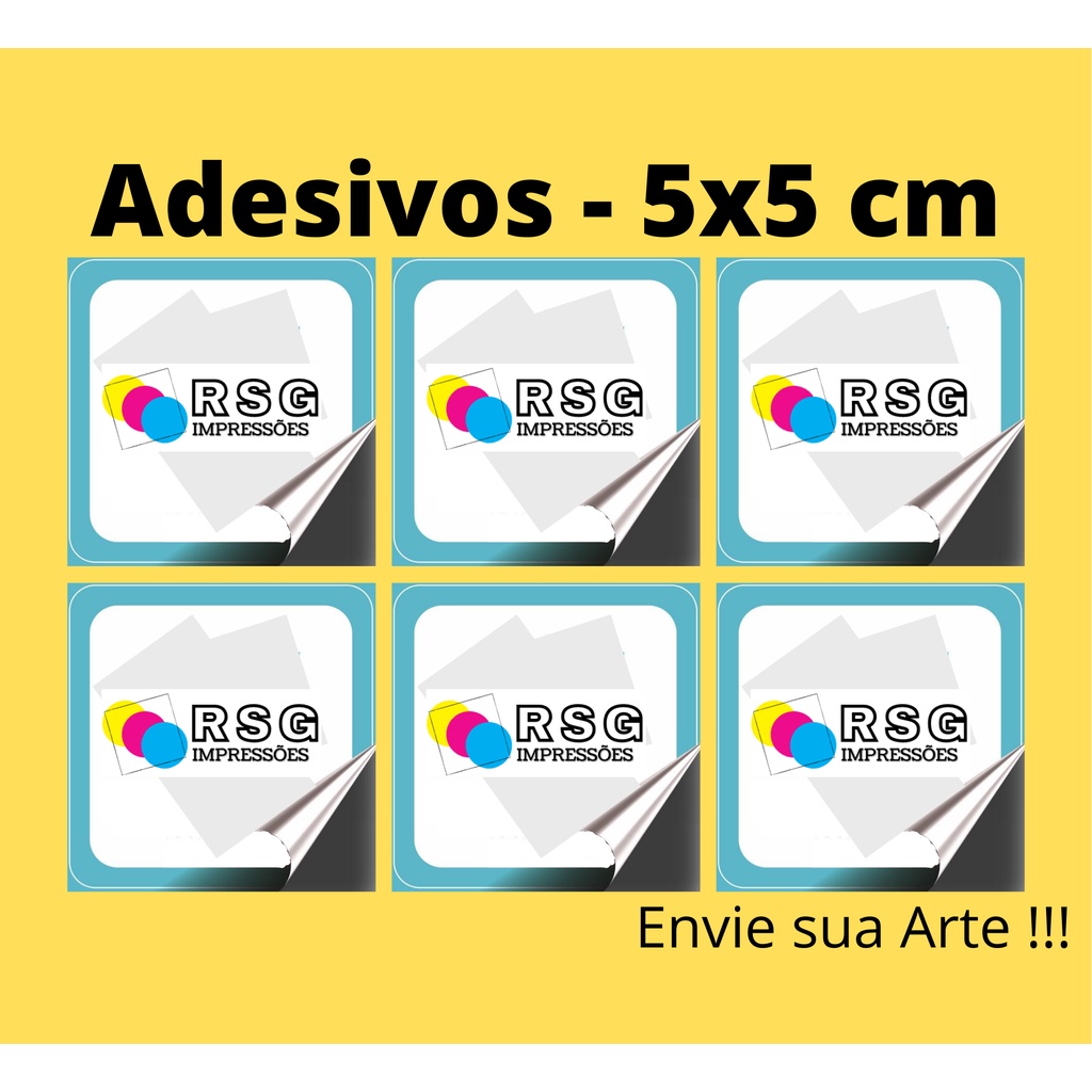 Adesivos 5x5 cm - Papel Fotográfico Auto-Adesivo 135g | Shopee Brasil