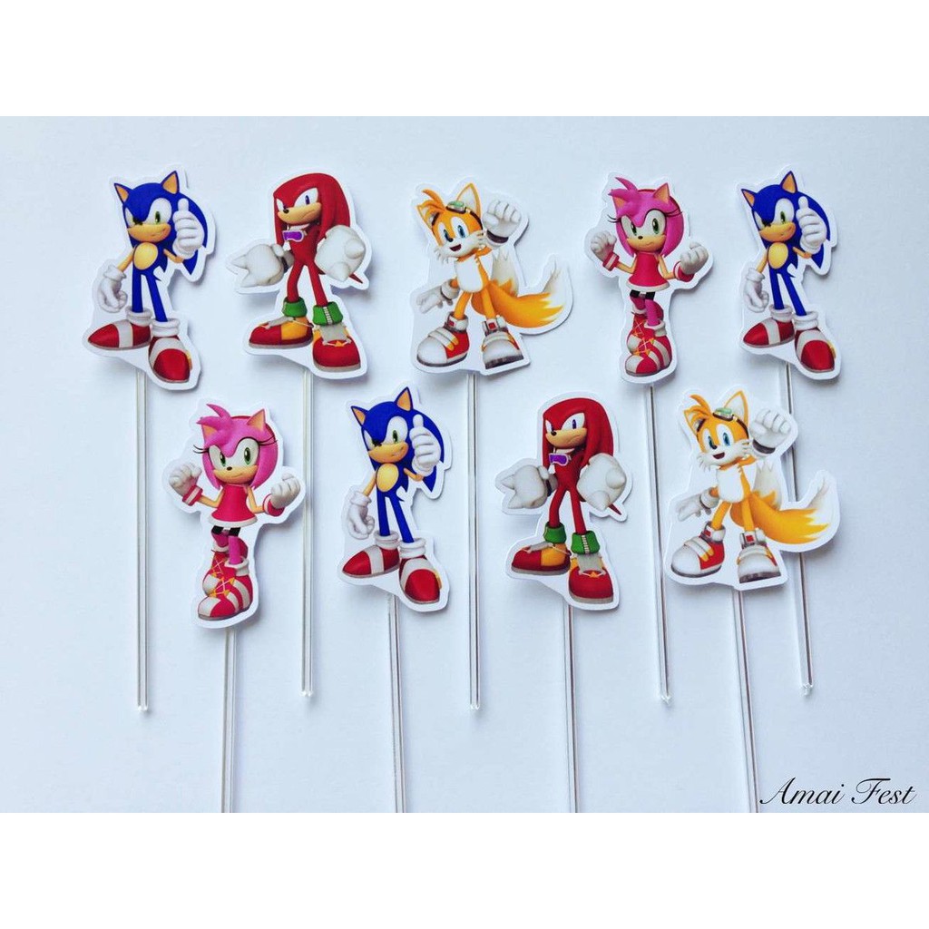 50 Tags Toppers P/ Docinho Sonic para festa, brigadeiro beijinho ...