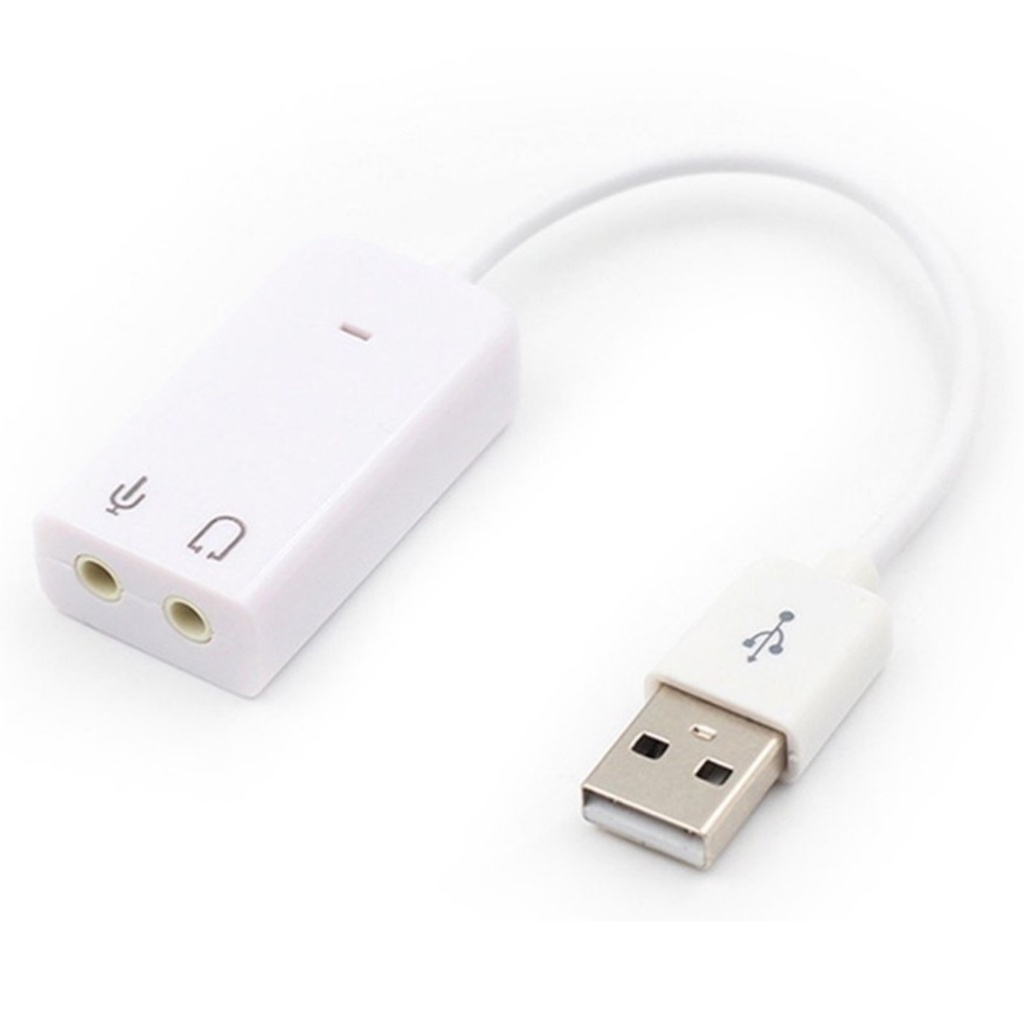 Placa De Audio Usb Top Adaptador Som Portátil 7.1 PC Branca | Shopee Brasil