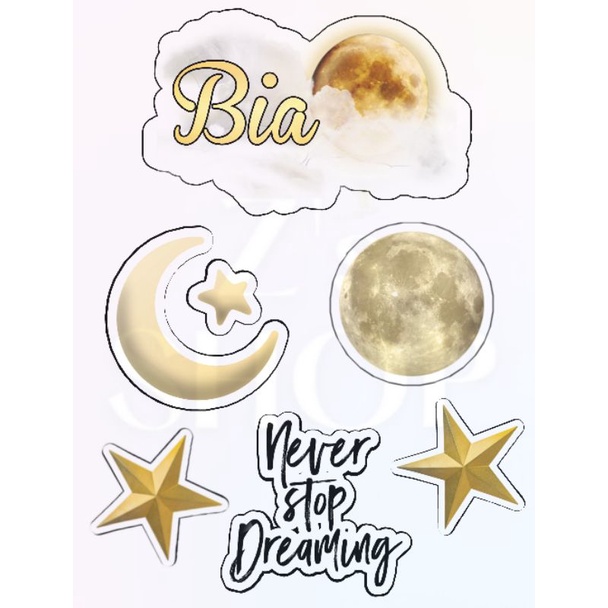 Topper Personalizado para Bolo Lua | Shopee Brasil