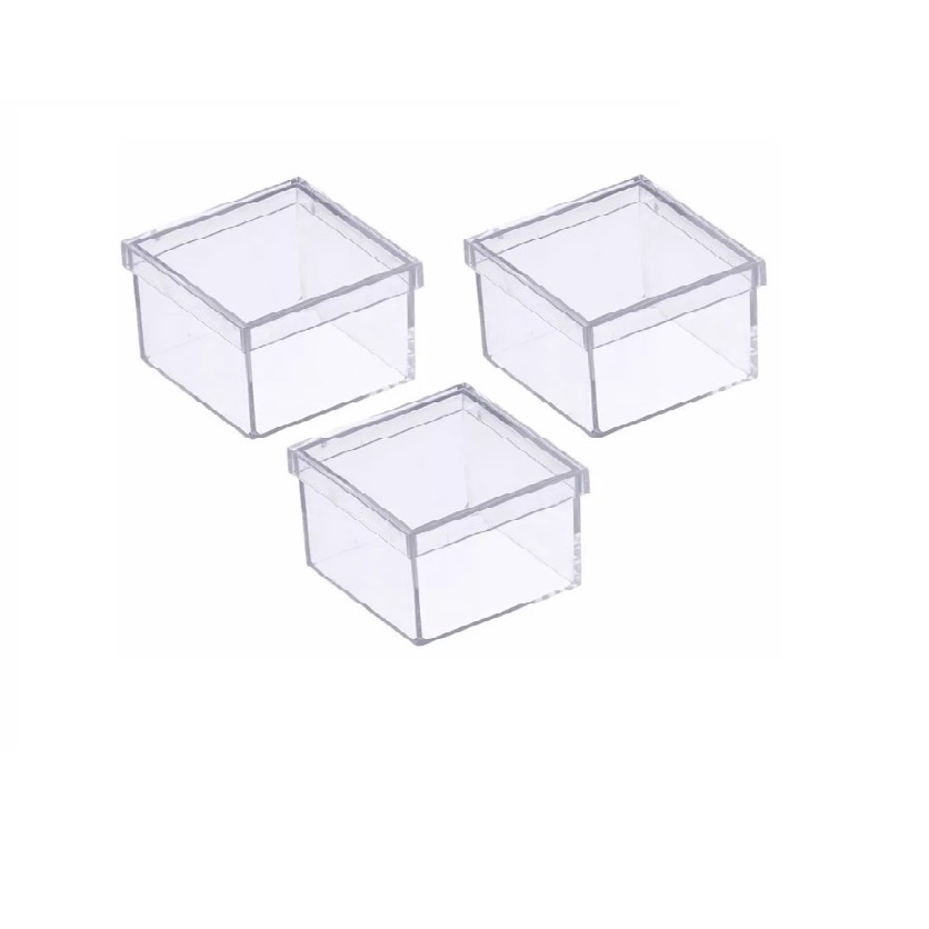 Caixinha Acrílica 4x4 - Kit com 50 unidades - CRISTAL | Shopee Brasil