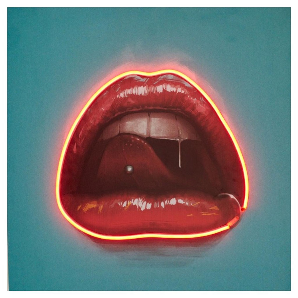 Luminária Quadro Boca Led Neon De Parede em MDF Decorativa Com Fonte ...