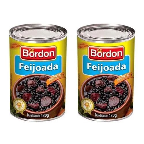 Feijoada Pronta Bordon Lata 430g - Kit 02 Latas | Shopee Brasil