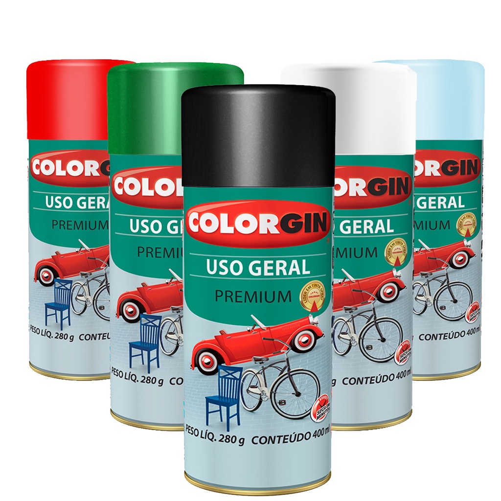 Colorgin Spray Uso Geral 400ml - Escolha A Sua Cor! | Shopee Brasil
