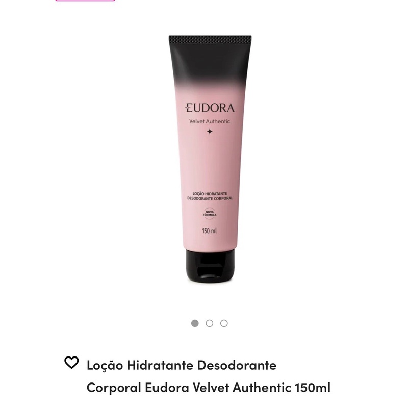 Eudora Combo Velvet Authentic: Desodorante Colônia 100ml + Loção ...
