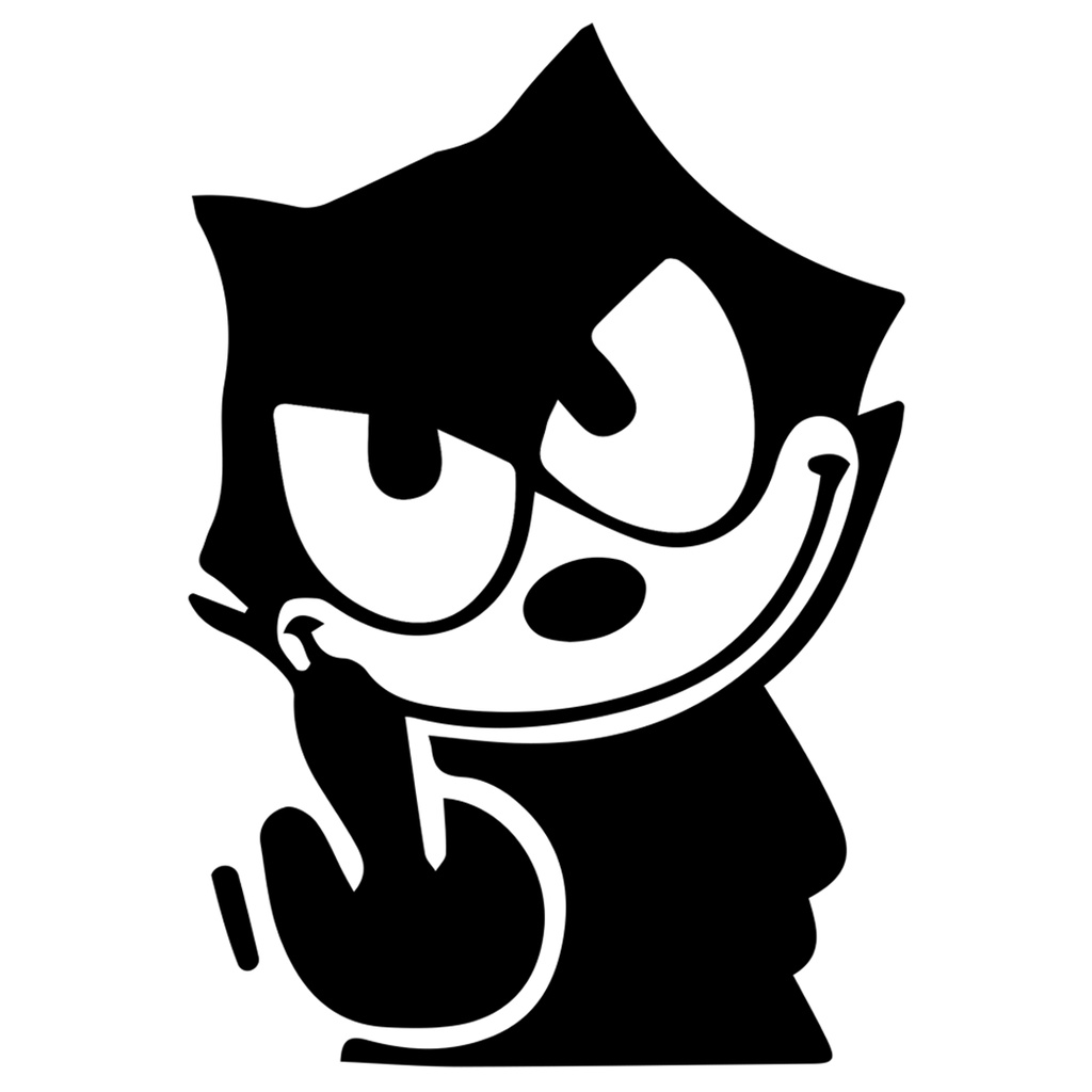 2_adesivos_Gato_Felix_Felix_the_Cat_Surrealismo_Dedo_do_Meio_premium ...