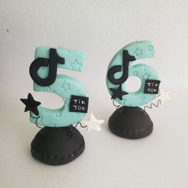 Vela Biscuit Tema TIK TOK Azul - 1 - 2 - 3 -4 -5 - 6 - 7 - 8 - 9 - 0 ...