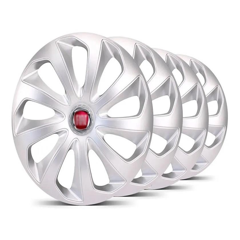 Jogo Calota Fiat Aro 14 Velox Palio Siena Mobi Argo Cronos Strada Idea Uno Punto Prata | Shopee ...
