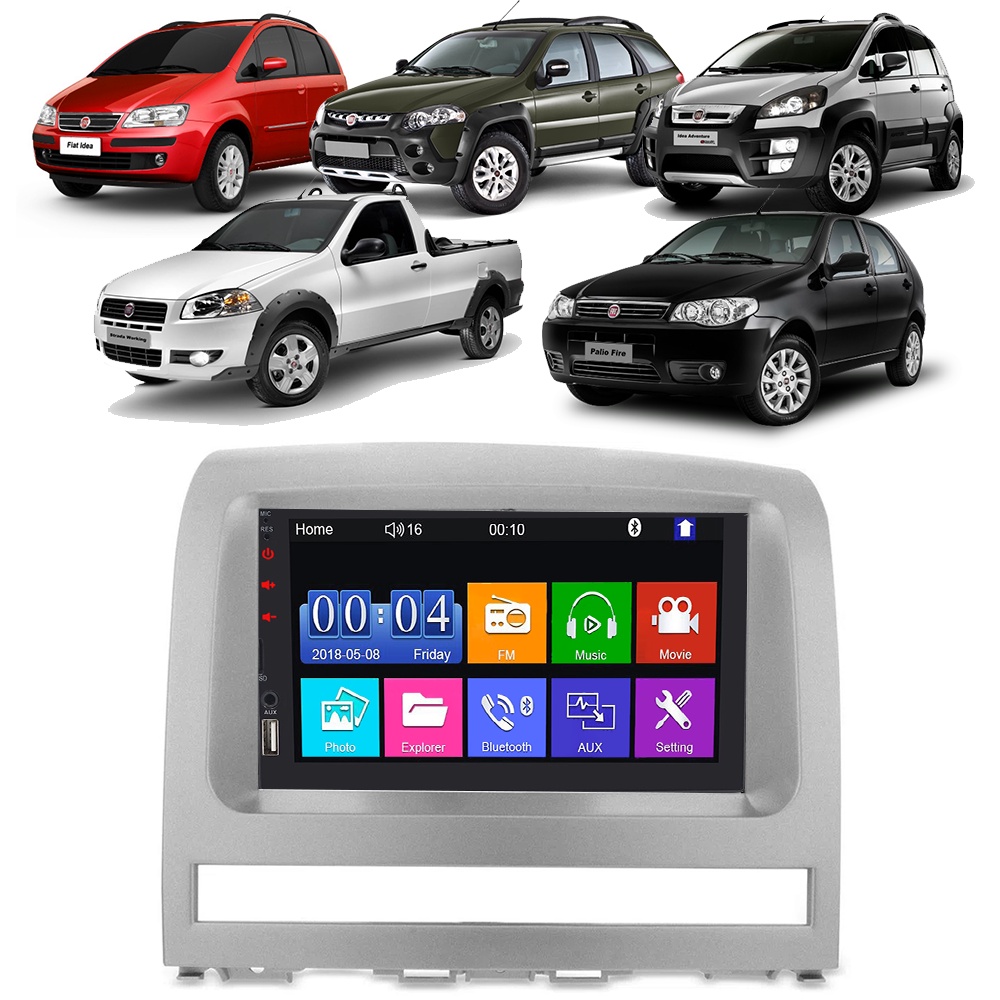 Kit Central Multimidia Mp5 Palio Siena Idea Strada 2004 2005 2006 2007 2008 2009 2010 2011 2012 ...