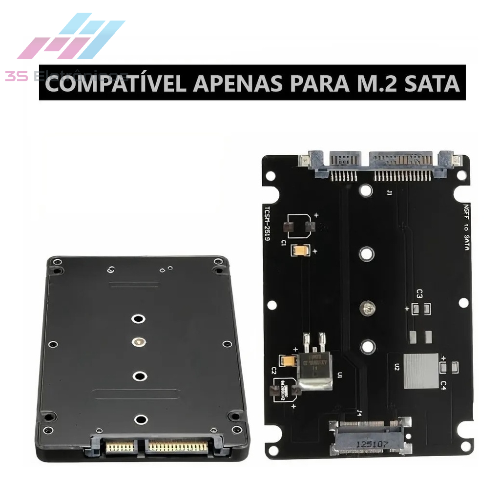 Case M2 Sata Interno Adaptador De SSD NGFF Para Sata 3 PC e Notebook ...