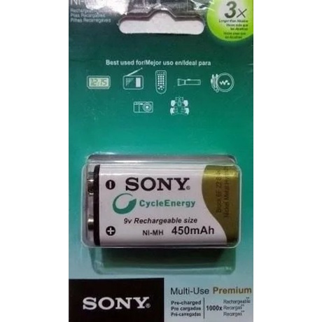 Bateria Sony 9v Recarregável 450mah 1000x Recargas | Shopee Brasil
