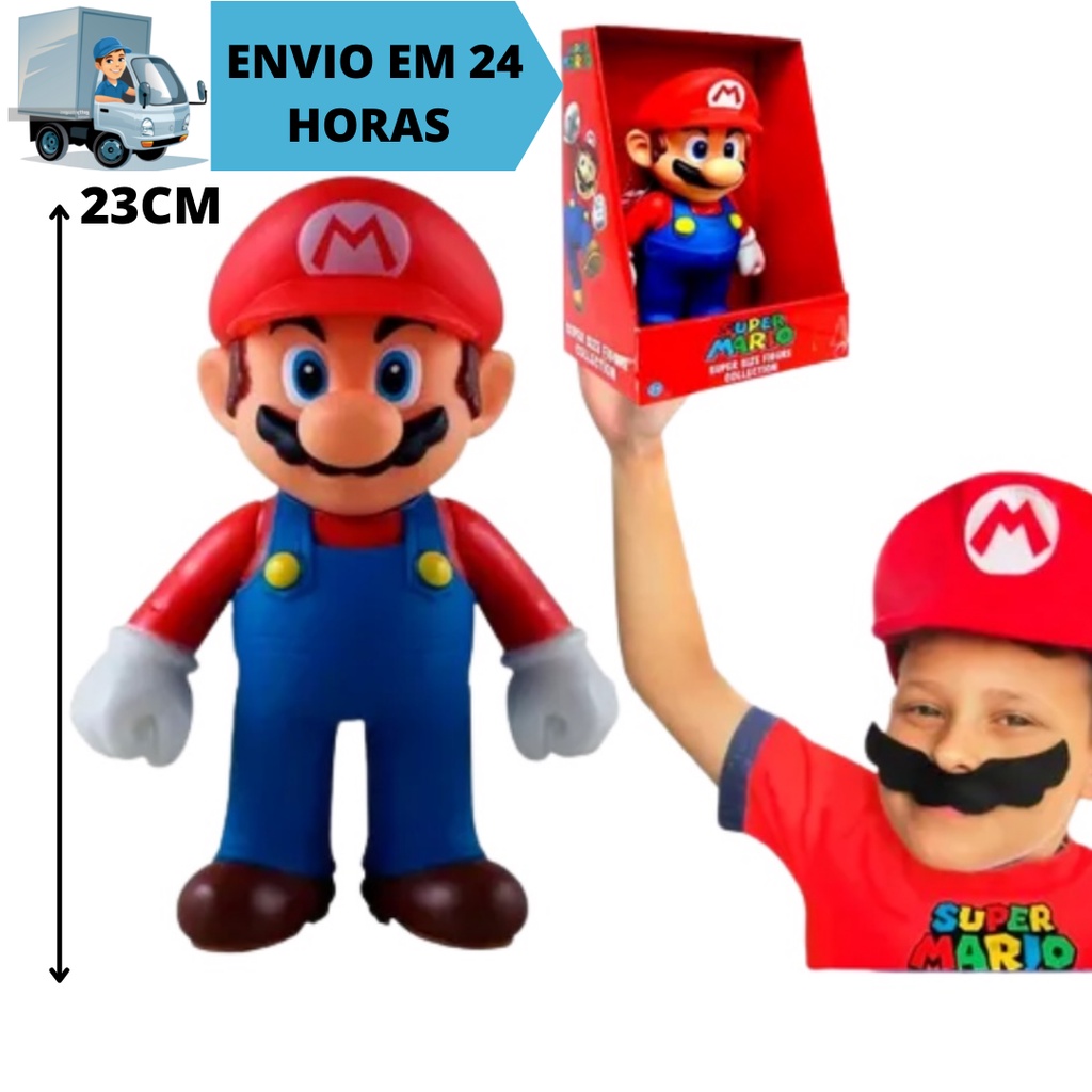 Boneco Super Mario Bros Articulável 23cm Action Figure Colecionável ...