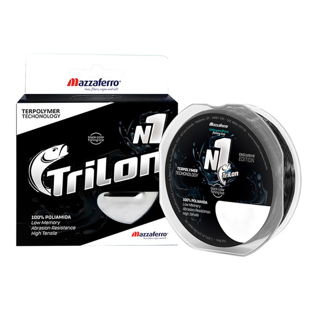 Linha de Nylon Trilon Number One Soft 300mts - Mazzaferro 0,40mm Black ...