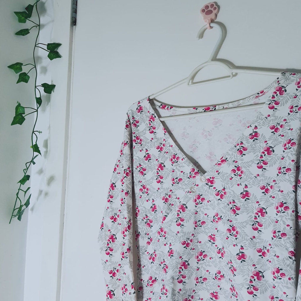 Blusa cereja fofinha cherry ciganinha manga longa pastel color candy ...