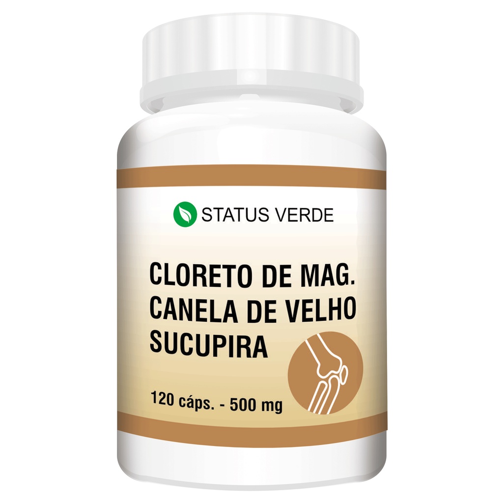 Cloreto de Magnésio + Sucupira + Canela de Velho 500mg 120 cápsulas - Status Verde | Shopee Brasil