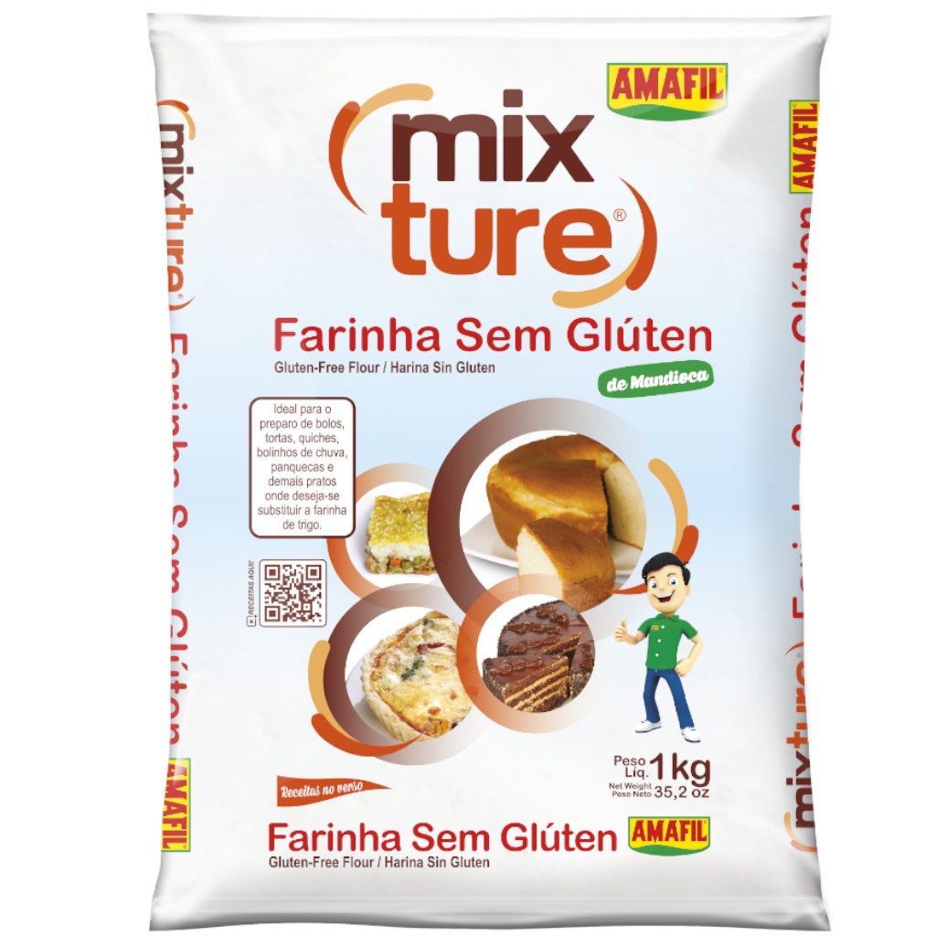 Mixture Farinha a Base de Mandioca Sem Glúten Amafil 1KG | Shopee Brasil