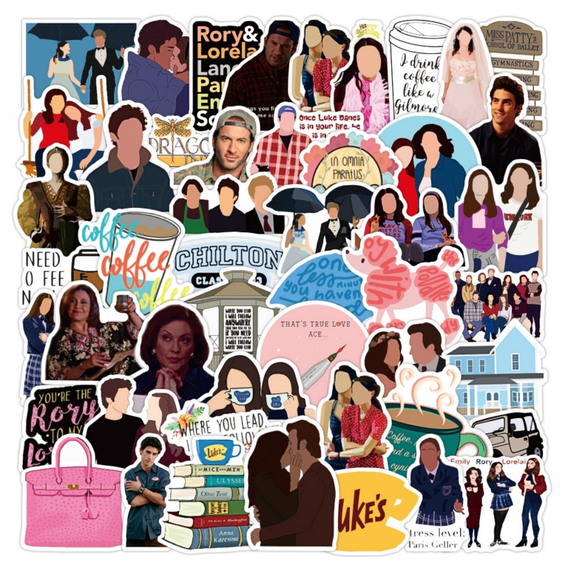 50Pcs Movie Gilmore Girls Stickers Pack For On The Laptop Fridge Phone ...