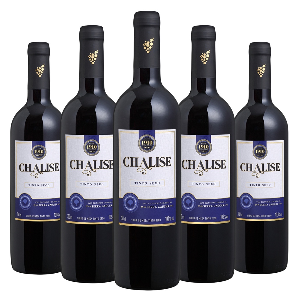 Kit 5 Vinhos Salton Chalise Tinto Seco 750Ml | Shopee Brasil