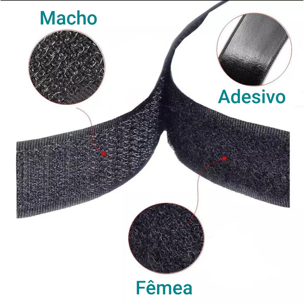 Velcro Adesivo 25mm de largura 1, 2, 5 ou 10 metros Dupla Face em ambas ...