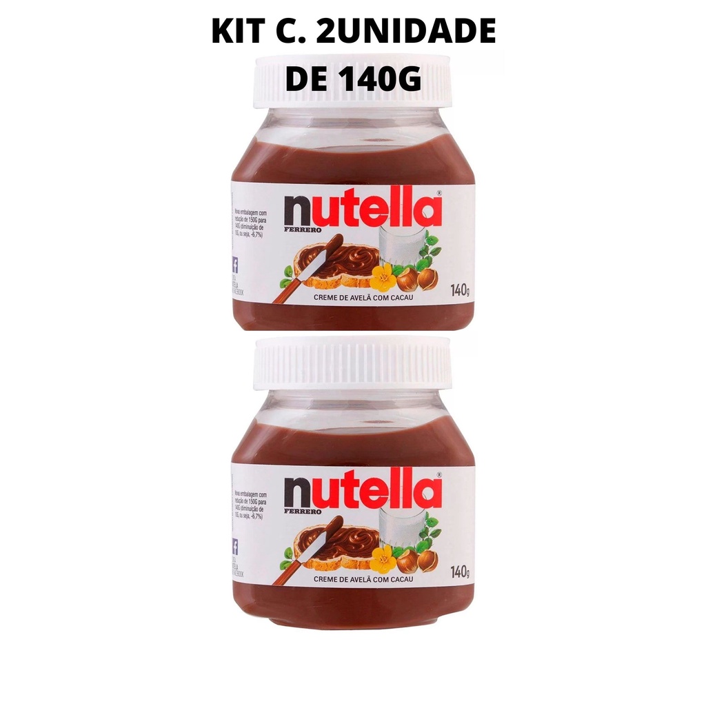 Kit Com 140g- 2 Unidades Creme De Avelã Nutella Pote | Shopee Brasil