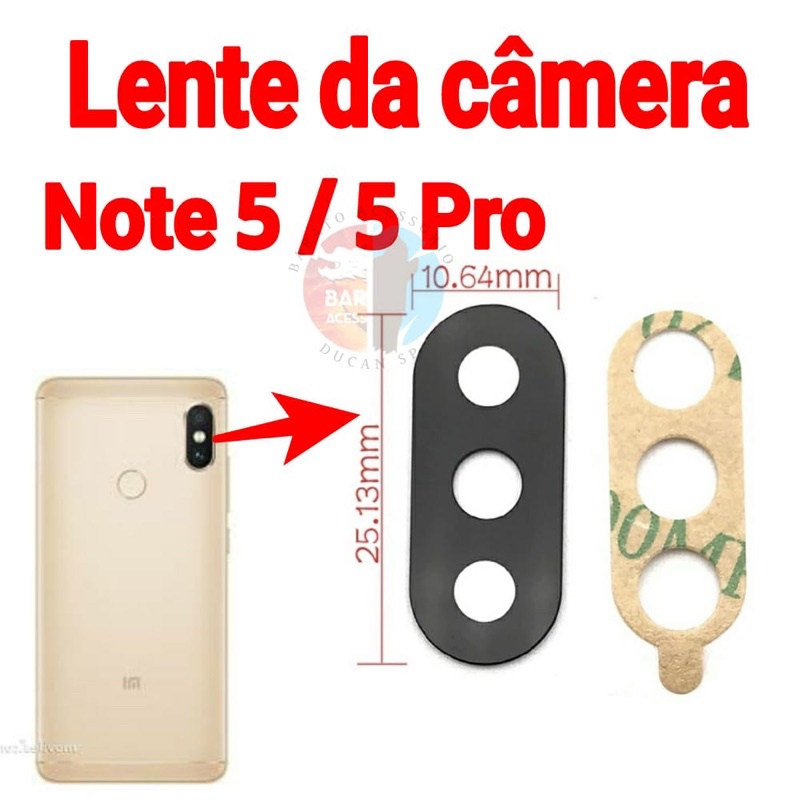 Lente De Vidro Camera Traseira Xiaomi Redmi Note 5 5 Pro | Shopee Brasil