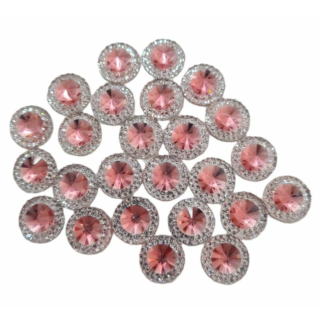 Chatons Acrilico - Redondo Rosa Bebê ST - 14mm - 100und Aprox. | Shopee ...