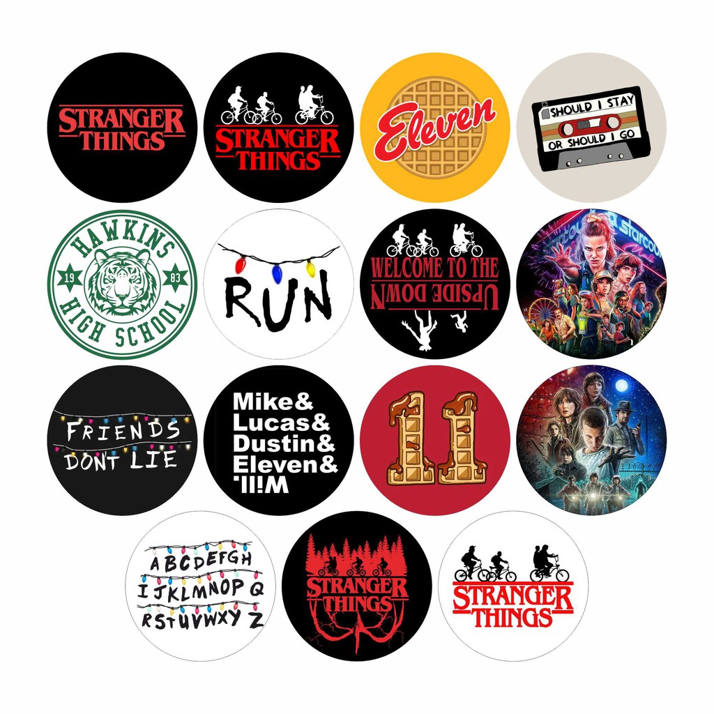 10 Bottons Stranger Things Boton Série Button Tamanho 3,5cm Escolha o ...