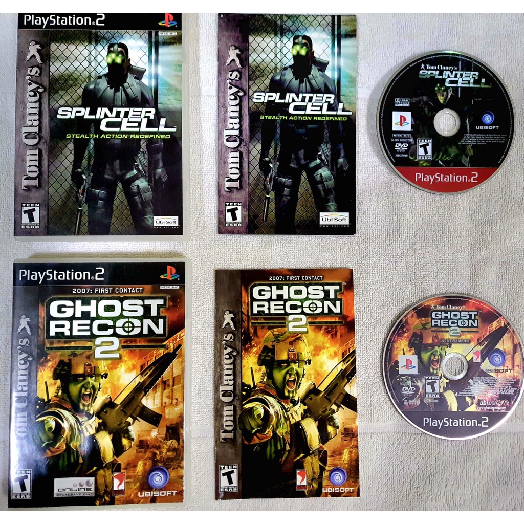 Playstation 2 Tom Clancys Splinter Cell Stelth Action Redefined & Ghost ...