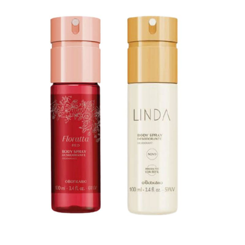 Combo Body Spray: BS Floratta Red 100ml + BS Linda 100ml | Shopee Brasil