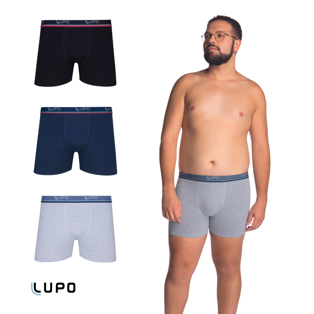 Cueca Basic Lupo Boxer Box Original Plus Size Até O 64 De Algodão Tamanho XG XXG XXXG | Shopee ...