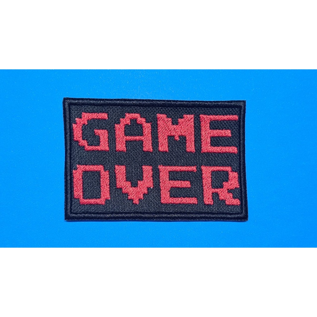 Patch Aplique Bordado Game Over - 6cm x 9cm | Shopee Brasil