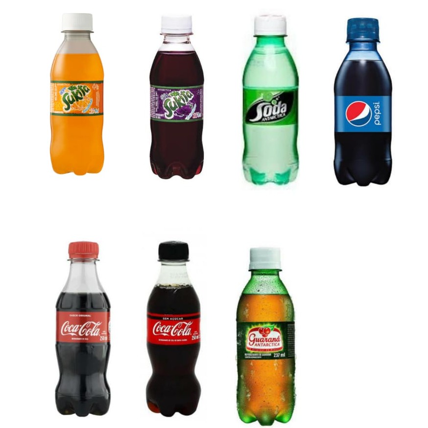 Refrigerantes mini cola , sukita , limonada , uva , fanta ou guaraná ...
